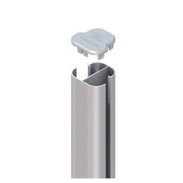 TraumGarten Sichtschutzzaun SYSTEM Eck-Steckpfosten Basic Erdverbau Silber, 150 cm
