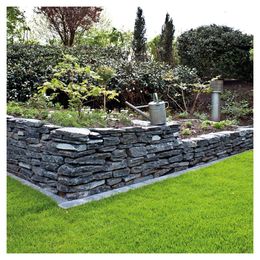 GSH Mauersteine Naturstein Gartenmauer Schiefer schwarz, 250 kg