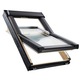 Roto Schwingfenster Konfigurator RotoQ Q4 H200 Holz Aluminium Dachfenster, Anti-Tau-Beschichtung, 3-fach Verglasung,55x78 cm (5/7),besser (Uw 0,9),Ma
