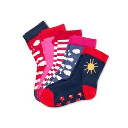 Tchibo 5 Paar ABS-Socken aus Bio-Baumwolle - Weiss/Gestreift - Kinder - Gr.: 31-34