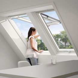 Velux Dachfenster GPU 0062 Klapp-Schwingfenster Kunststoff ENERGIE SCHALLSCHUTZ Fenster, 55x98 cm (CK04)