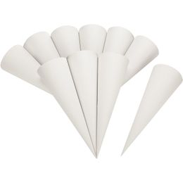buttinette Mini-Schultüten-Rohling, weiß-grau, 35 cm, 10 Stück