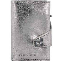 Tru Virtu Click & Slide Kreditkartenetui RFID Leder 6,5 cm silvergrey-silv
