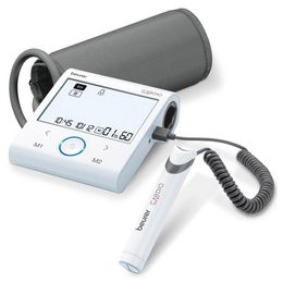 Beurer Oberarm-Blutdruckmessgerät BM 96 Cardio, mit EKG-Funktion, Arrhythmieerkennung, Risiko-Indikator, Alarmfunktion, weiß
