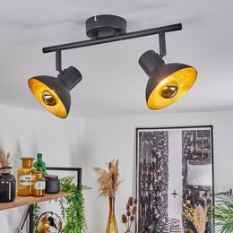 hofstein Neiden Deckenspot Schwarz-Gold, 2-flammig