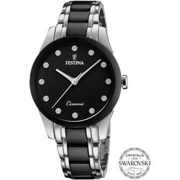 Quarzuhr Festina "F20499/3" Armbanduhren schwarz (silberfarben, schwarz) Damen Quarzuhren