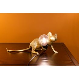 Die Wäscherei Hamburg Tischleuchte Maus Lamp Mausi LED Resin gold seletti