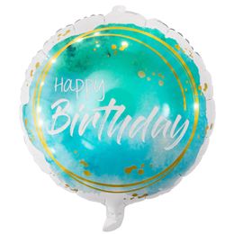 buttinette Folienballon "Happy Birthday" Aquarell", Ø 45 cm
