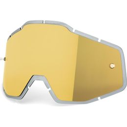 100%, Unisex, Sportbrille, Mirror Anti-Fog F. Injected Lenses Racecraft/Accuri/Strata (Gold), Gold