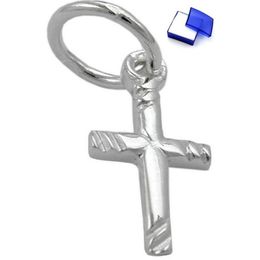 unbespielt Kreuzanhänger Anhänger Mini-Kreuz 12 x 6 mm glänzend 925 Silber kl. Schmuckbox