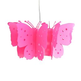 NAEVE LEUCHTEN Näve Hängeleuchte Kizi in Pink mit Schmetterlingen