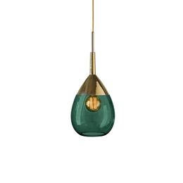 EBB & FLOW Lute Hängelampe ivy green/gold Ø 22 cm