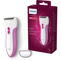 Philips Elektrokörperrasierer SatinShave Essential HP6341/00, Rasierer mit einer Scherfolie für Beine, nass und trocken verwendbar, rosa|weiß