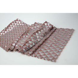 Werner Voß Läufer Läufer Dreiecke, rosa/silber Folienprint, 100% Polyester,40x180cm