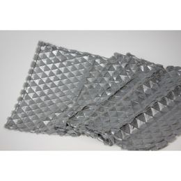 Werner Voß Läufer Läufer Dreiecke, grau/silber Folienprint, 100% Polyester,40x180cm
