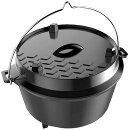 Tepro Grilltopf Dutch Oven M, Gusseisen, 8 Liter, schwarz