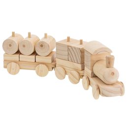 buttinette Zug "Bauklötze" aus Holz, 45 x 8 x 12,5 cm