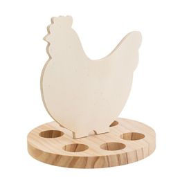 buttinette Eierhalter "Huhn" aus Holz, 20 cm Ø