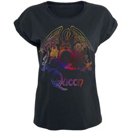 Queen Neon Pattern Crest T-Shirt schwarz in L