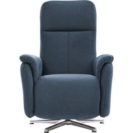 CALIZZA INTERIORS Relaxsessel Olivin, inklusiver stufenloser Kopfteilverstellung und mit Verstellung, blau