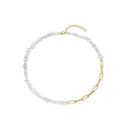 Firetti Perlenkette Schmuck Geschenk Halsschmuck Halskette Perle, Made in Germany - mit Süßwasserzuchtperle, gelb|goldfarben|weiß