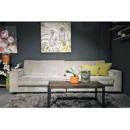 Die Wäscherei Hamburg 4-Sitzer Sofa Sober im Cordbezug in Grau, bodennahes Sofa mit großen Kissen
