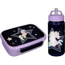 Scooli Lunchbox Brotzeitdose & Trinkflasche, Dreamland, Kunststoff, (Set, 2-tlg), mit Trinkflasche, lila
