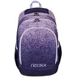 neoxx Schulrucksack Fly, Glitterally perfect, aus recycelten PET-Flaschen, lila