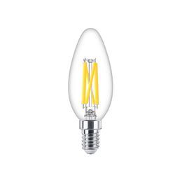 Philips LED-Lampe Classic Candle 3.4W/922-927 (40W) Clear WarmGlow Dimmable E14