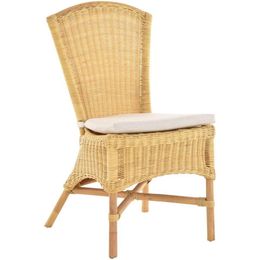 Krines Home Esszimmerstuhl Rattan Esszimmer-Sessel Rattanstuhl Esszimmerstuhl Küchenstuhl