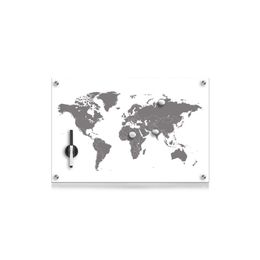 HTI-Living Memoboard Memoboard Glas rechteckig Worldmap