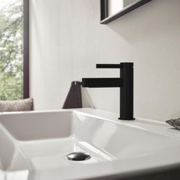 Hansgrohe Finoris Einhebel-Waschtischmischer 110 mit Zugstangen-Ablaufgarnitur, schwarz matt 76020670