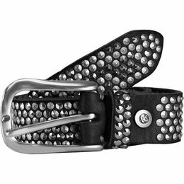 b.belt Nietengürtel Leder schwarz 85 cm