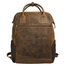 Landleder Laptoprucksack BULL & SNAKE, echt Leder, braun