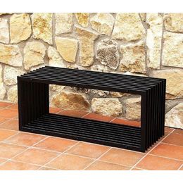 DanDiBo Gartenbank DanDiBo Gartenbank Metall Wetterfest Schwarz 100 cm Sitzbank Modern D-Stil Parkbank Eisen Blumenbank