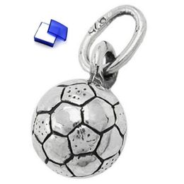 unbespielt Kettenanhänger Kettenanhänger Anhänger Fußball mit Öse 925 Silber 7 mm inkl. kleiner Schmuckbox
