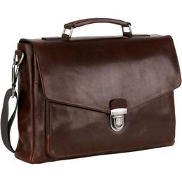 Leonhard Heyden Roma Aktentasche Leder 39 cm Laptopfach braun