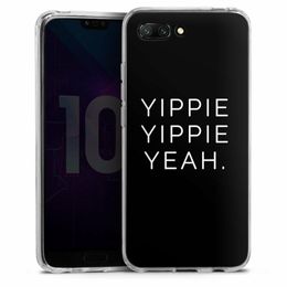 DeinDesign Handyhülle Yippie Yippie Yeah Black, Huawei Honor 10 Silikon Hülle Bumper Case Handy Schutzhülle, weiß, transparent