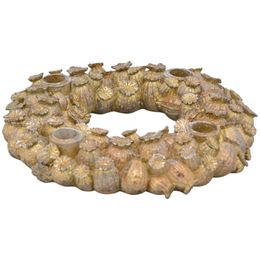 Exner GmbH Garten- & Wohnaccessoires Kerzenhalter KerzenHalter Lilian - gold - Polyresin - 26x26x5cm