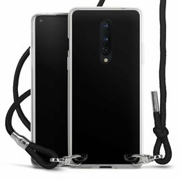 DeinDesign Handyhülle einfarbig schwarz Farbe Schwarz, OnePlus 8 Handykette Hülle mit Band Case zum Umhängen Cover mit Kette, weiß