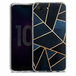 DeinDesign Handyhülle Elisabeth Fredriksson Dreiecke Abstrakt Navy Stone Gold Print, Huawei Honor 10 Silikon Hülle Bumper Case Handy Schutzhülle, weiß