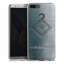 DeinDesign Handyhülle HSV Hamburger SV Metallic Look Nur der HSV Metalllook, Huawei Honor 9 Lite Silikon Hülle Bumper Case Handy Schutzhülle, weiß