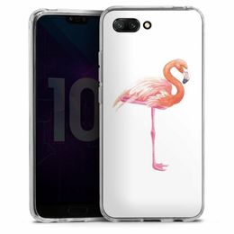 DeinDesign Handyhülle Flamingo Tiere Sommer Flamingo3, Huawei Honor 10 Silikon Hülle Bumper Case Handy Schutzhülle, weiß, transparent