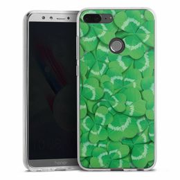 DeinDesign Handyhülle Glücksbringer Klee Glück Clovers, Huawei Honor 9 Lite Silikon Hülle Bumper Case Handy Schutzhülle, weiß, transparent
