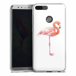 DeinDesign Handyhülle Flamingo Tiere Sommer Flamingo3, Huawei Honor 9 Lite Silikon Hülle Bumper Case Handy Schutzhülle, weiß
