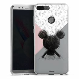 DeinDesign Handyhülle Disney Marmor Mickey Mouse Mickey Mouse Scribble, Huawei Honor 9 Lite Silikon Hülle Bumper Case Handy Schutzhülle, weiß