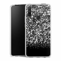 DeinDesign Handyhülle Glitzer Look Schneeflocken Muster Snow Fall Glitter Look, Huawei Honor 9X Silikon Hülle Bumper Case Handy Schutzhülle, weiß