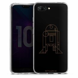 DeinDesign Handyhülle Star Wars R2D2 Fanartikel R2D2 Line Art, Huawei Honor 10 Silikon Hülle Bumper Case Handy Schutzhülle, weiß, transparent