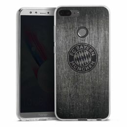 DeinDesign Handyhülle Metallic Look FCB FC Bayern München Metalllook FCB Logo einfarbig, Huawei Honor 9 Lite Silikon Hülle Bumper Case Handy Schutzhül