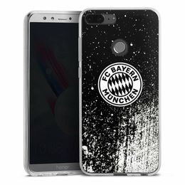 DeinDesign Handyhülle FC Bayern München Offizielles Lizenzprodukt FCB Splatter Schwarz - FCB, Huawei Honor 9 Lite Silikon Hülle Bumper Case Handy Schu
